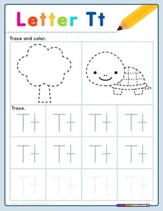 Letter T Tracing Worksheets - Superstar Worksheets