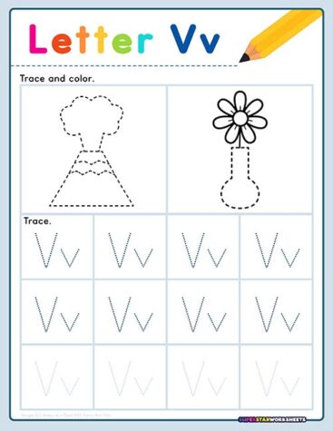 Letter V Tracing Worksheets - Superstar Worksheets