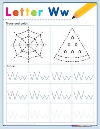 Letter W Tracing Worksheets - Superstar Worksheets