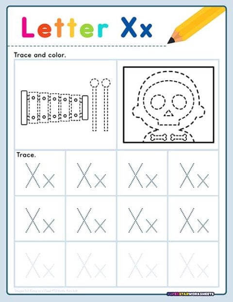 Letter X Tracing Worksheets - Superstar Worksheets
