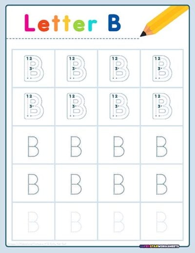 Letter Tracing Worksheets - Superstar Worksheets