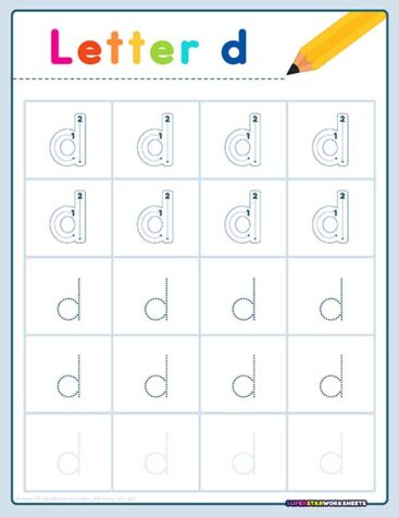 Letter D Tracing Worksheets - Superstar Worksheets