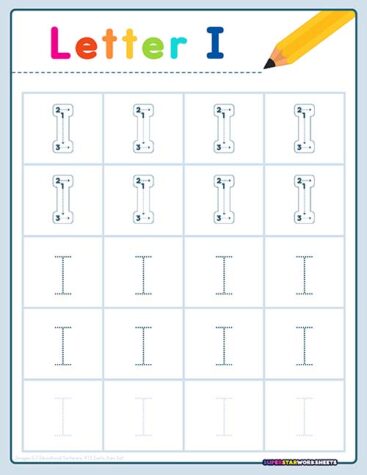 Letter I Tracing Worksheets - Superstar Worksheets