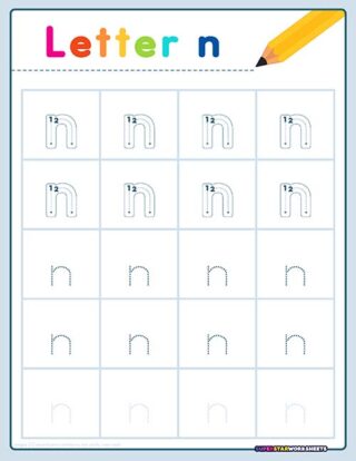 Letter N Tracing Worksheets - Superstar Worksheets