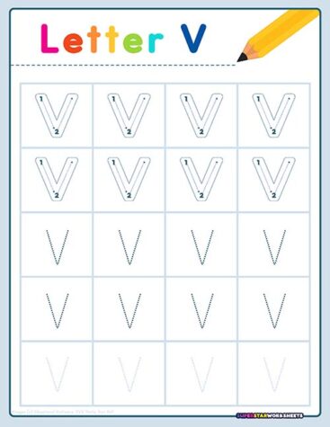 Letter V Tracing Worksheets - Superstar Worksheets