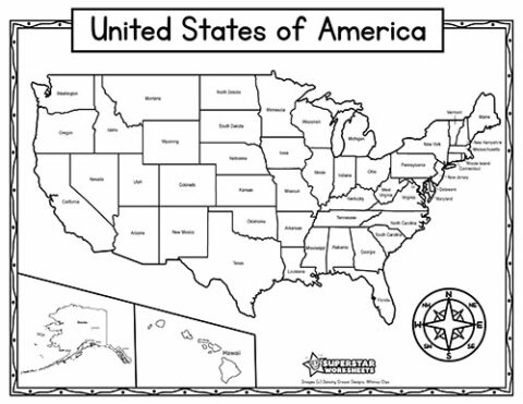 USA Map Worksheets (Free Printables) - Superstar Worksheets