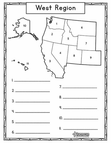 USA Map Worksheets - Superstar Worksheets