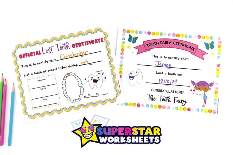 Tooth Fairy Letter (Free Printables) - Superstar Worksheets