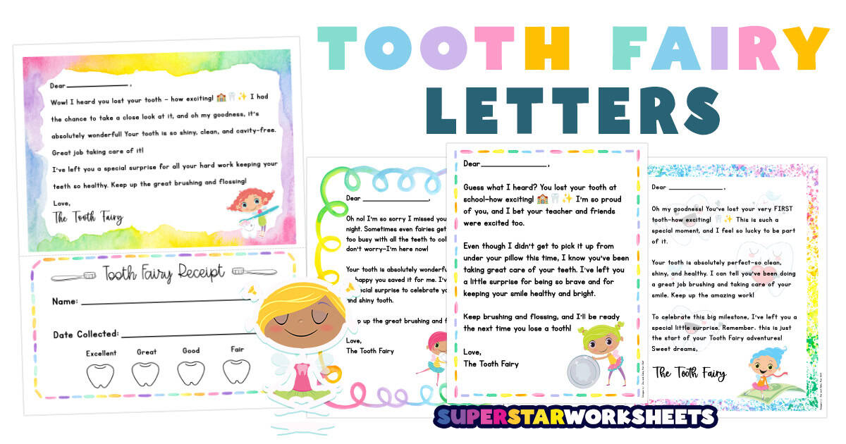 Tooth Fairy Letter (Free Printables) - Superstar Worksheets
