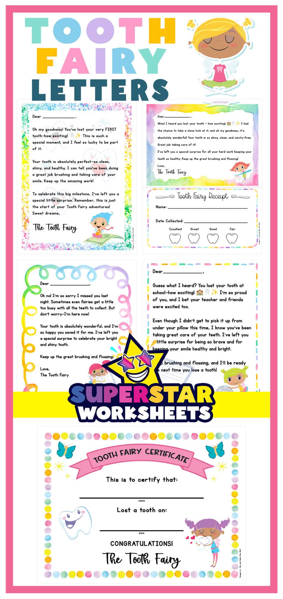 Tooth Fairy Letter (Free Printables) - Superstar Worksheets