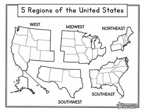 USA Map Worksheets - Superstar Worksheets