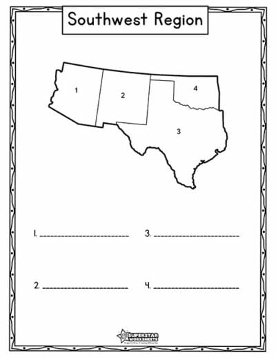 USA Map Worksheets - Superstar Worksheets