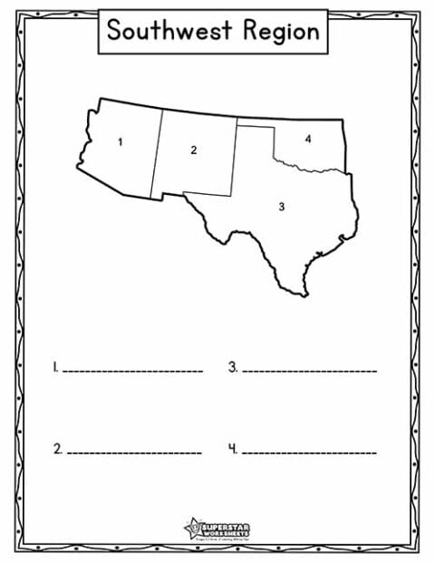 USA Map Worksheets - Superstar Worksheets