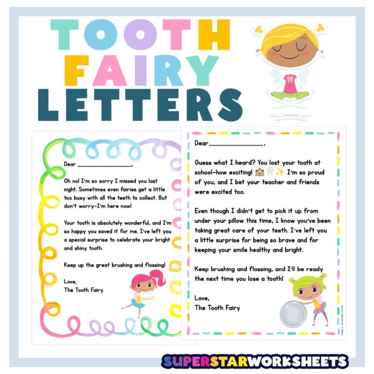Tooth Fairy Letter (Free Printables) - Superstar Worksheets