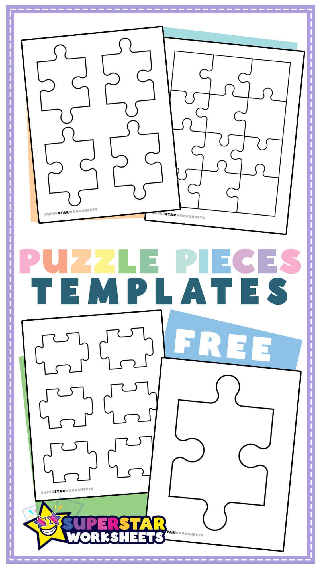 Puzzle Piece Template - Superstar Worksheets