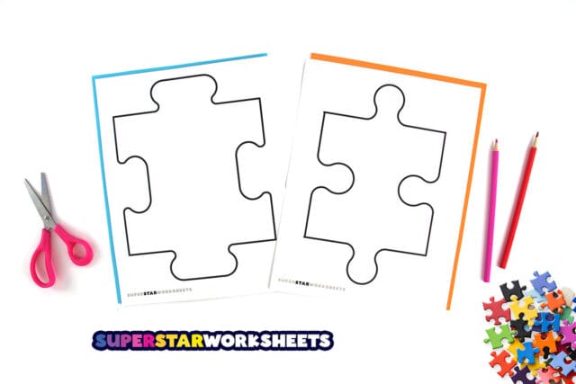 Puzzle Piece Template - Superstar Worksheets