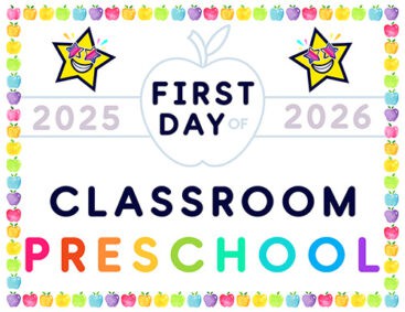 First Day of Preschool Signs (Free Printables) - Superstar Worksheets