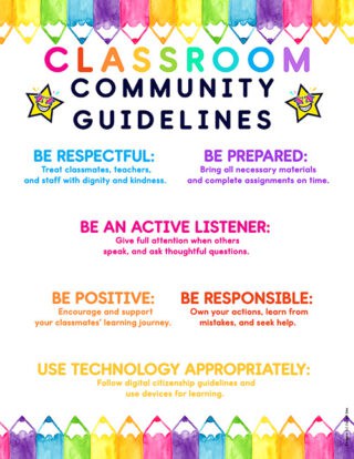 Classroom Rules Poster - Superstar Worksheets
