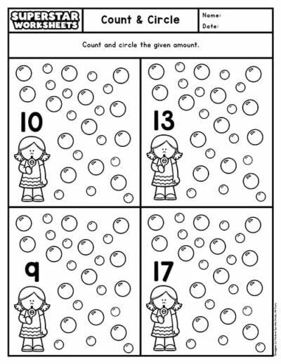 Kindergarten Counting Worksheets - Superstar Worksheets