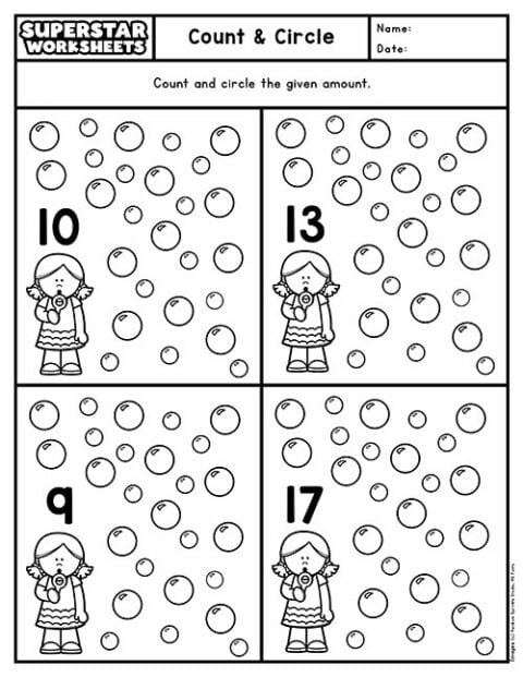 Kindergarten Counting Worksheets - Superstar Worksheets