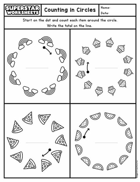 Kindergarten Counting Worksheets - Superstar Worksheets