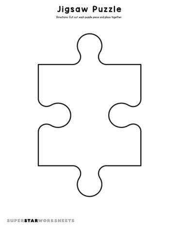 Puzzle Piece Template - Superstar Worksheets