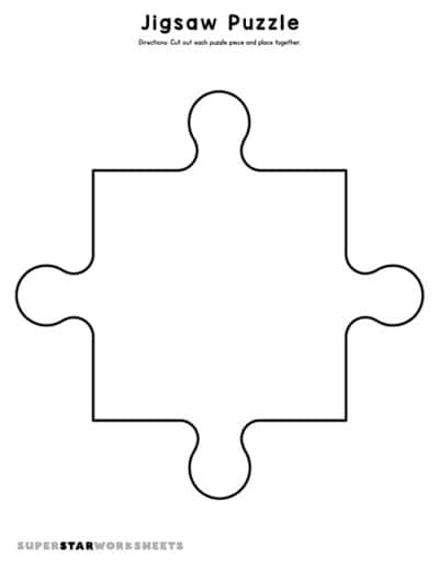 Puzzle Piece Template - Superstar Worksheets