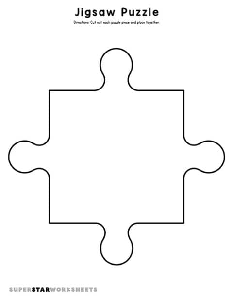 Puzzle Piece Template - Superstar Worksheets