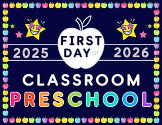 First Day of Preschool Signs (Free Printables) - Superstar Worksheets
