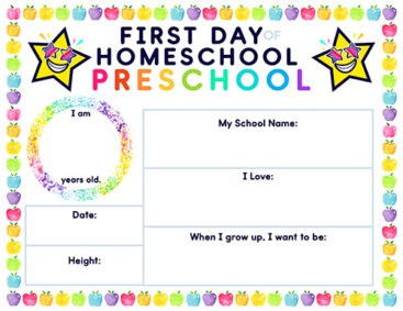 First Day of Preschool Signs (Free Printables) - Superstar Worksheets