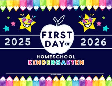 First Day of Kindergarten Sign - Superstar Worksheets