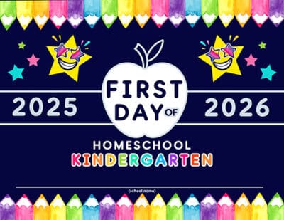 First Day of Kindergarten Sign - Superstar Worksheets
