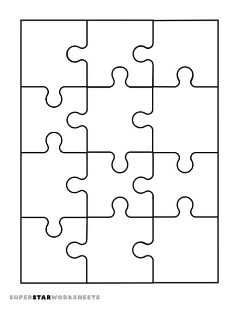 Puzzle Piece Template - Superstar Worksheets