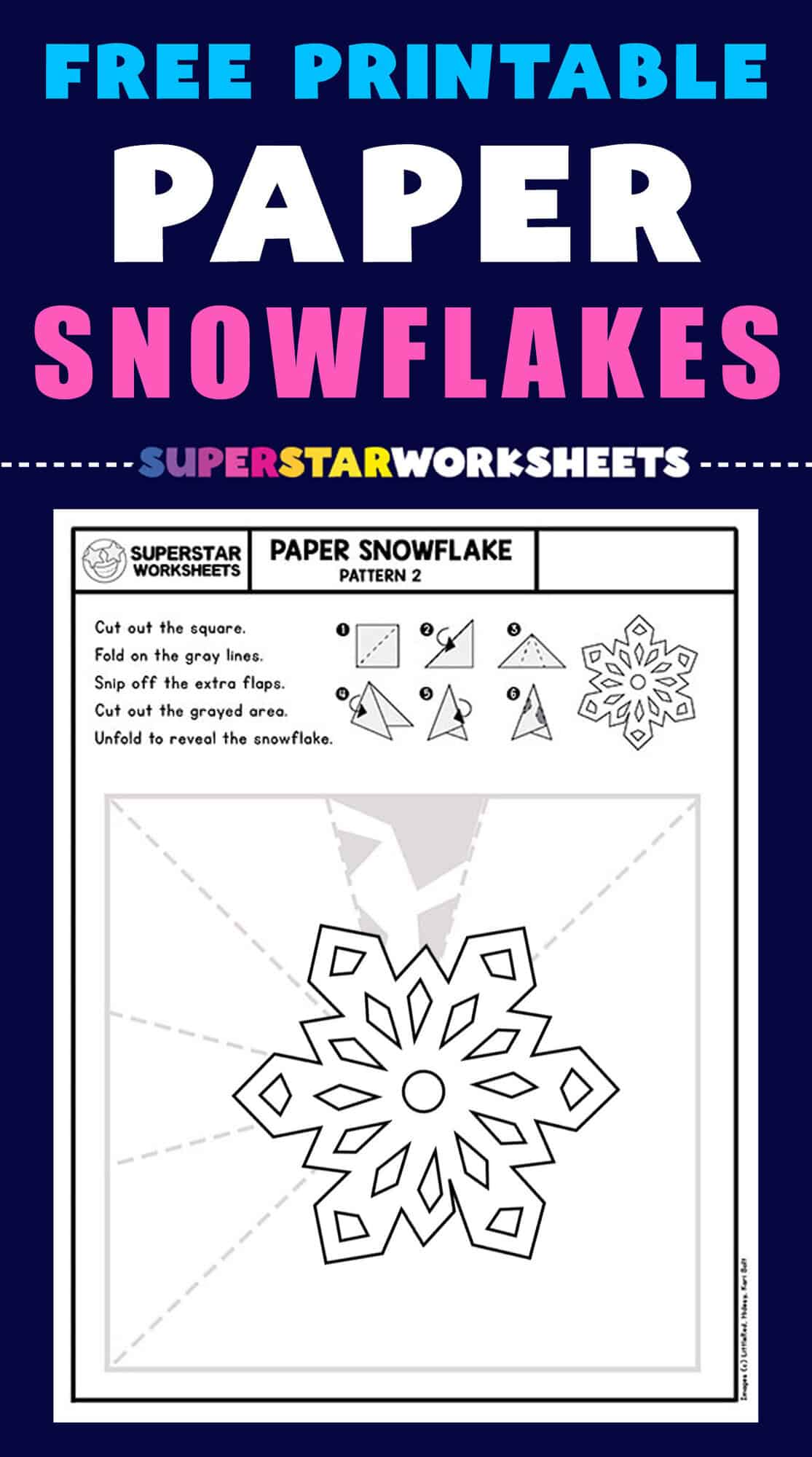 12 Free Paper Snowflake Templates - Superstar Worksheets