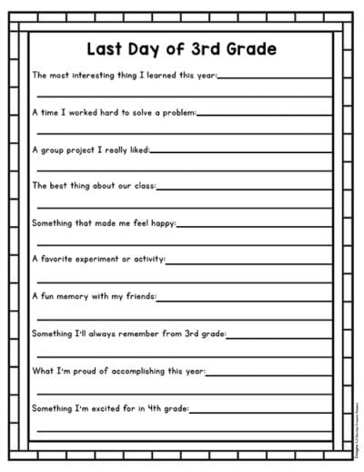Last Day of School Worksheets (Free Printables) - Superstar Worksheets