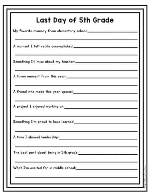 Last Day of School Worksheets (Free Printables) - Superstar Worksheets