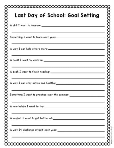 Last Day of School Worksheets (Free Printables) - Superstar Worksheets