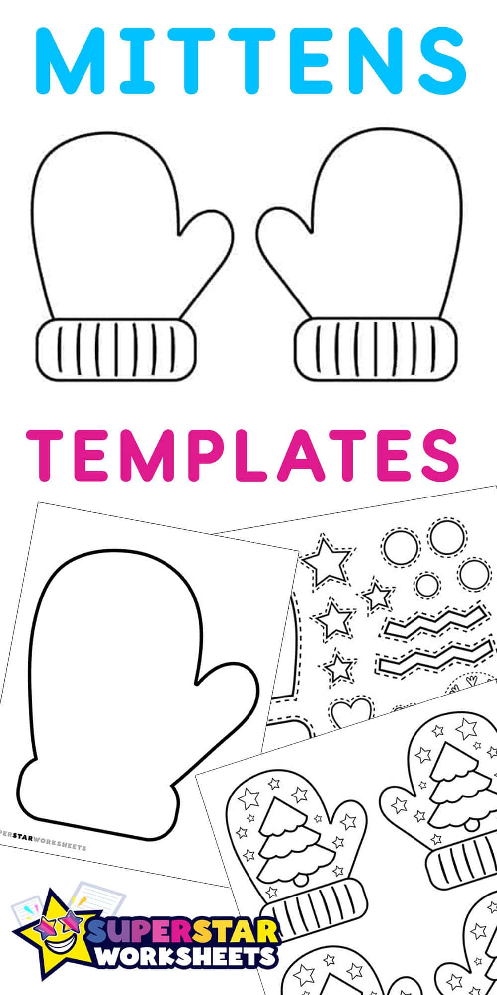 Mittens Template (Free Printables) - Superstar Worksheets