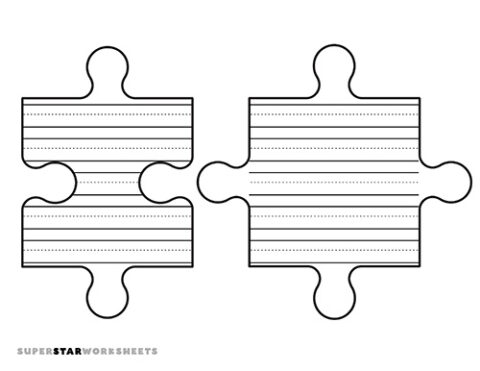 Puzzle Piece Template - Superstar Worksheets