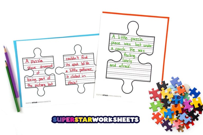 Puzzle Piece Template - Superstar Worksheets