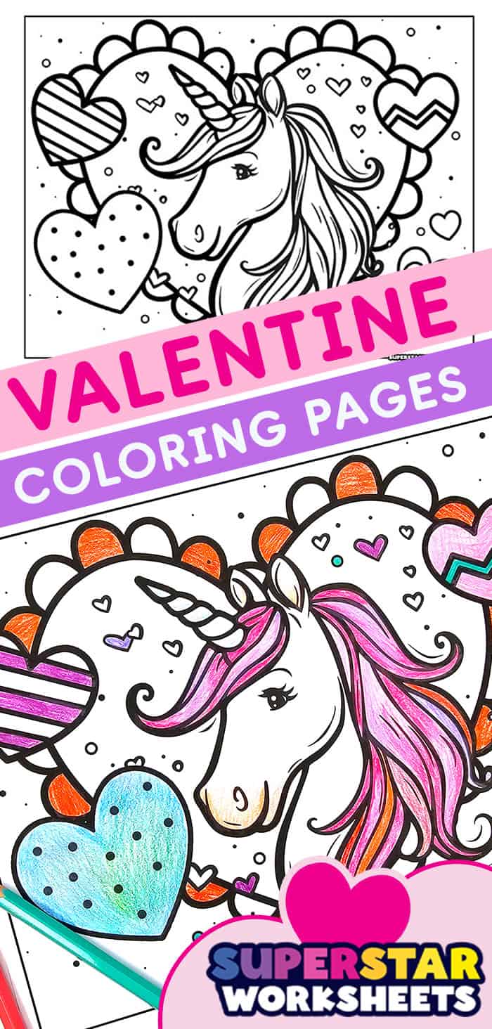 Valentine's Day Coloring Pages (Free Printables) - Superstar Worksheets
