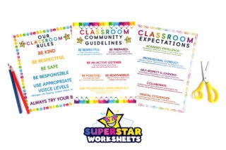 Classroom Rules Poster - Superstar Worksheets