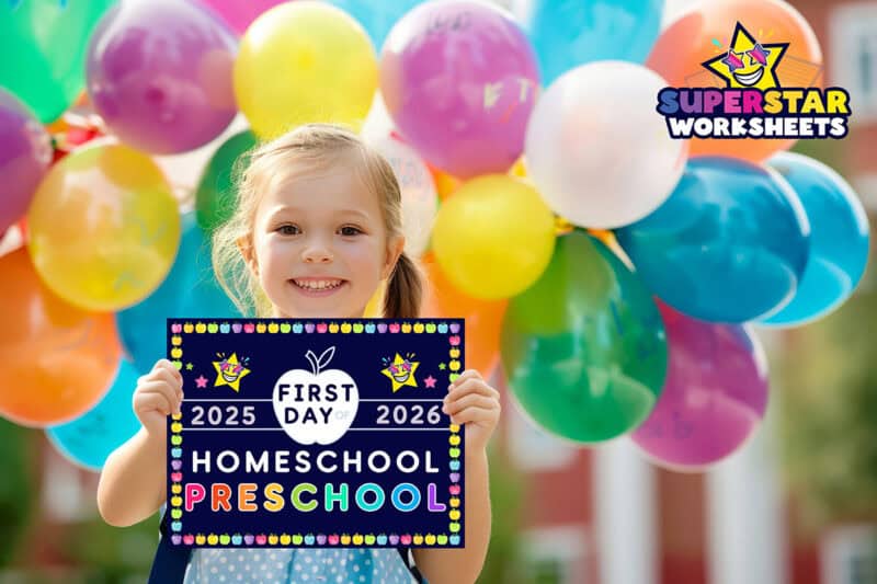 First Day of Preschool Signs (Free Printables) - Superstar Worksheets