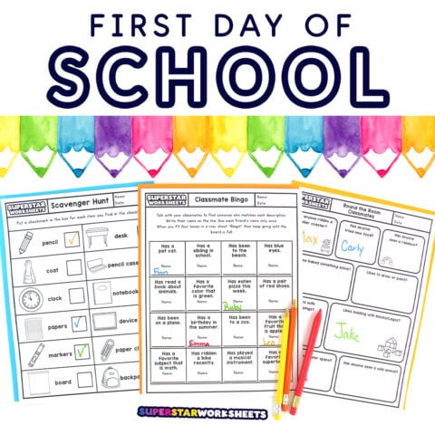 First Day of School Worksheets (Free Printables) - Superstar Worksheets