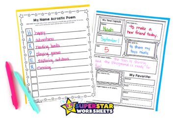 First Day of School Worksheets (Free Printables) - Superstar Worksheets