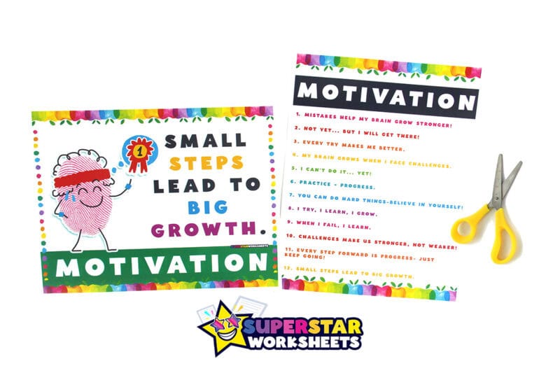 Growth Mindset Poster - Superstar Worksheets