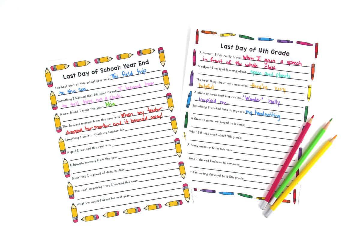 Last Day of School Worksheets (Free Printables) - Superstar Worksheets