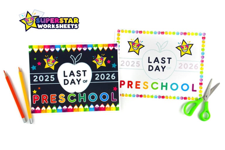 Last Day of School Signs - Superstar Worksheets