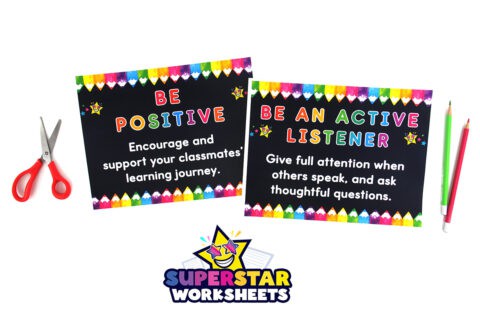 Classroom Rules Poster - Superstar Worksheets