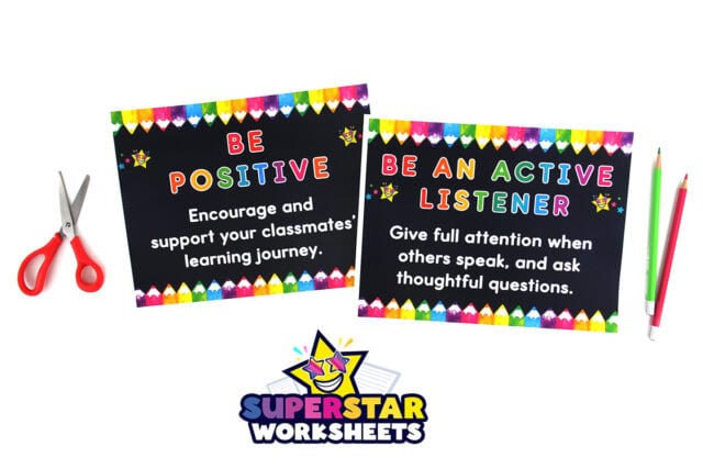 Classroom Rules Poster - Superstar Worksheets